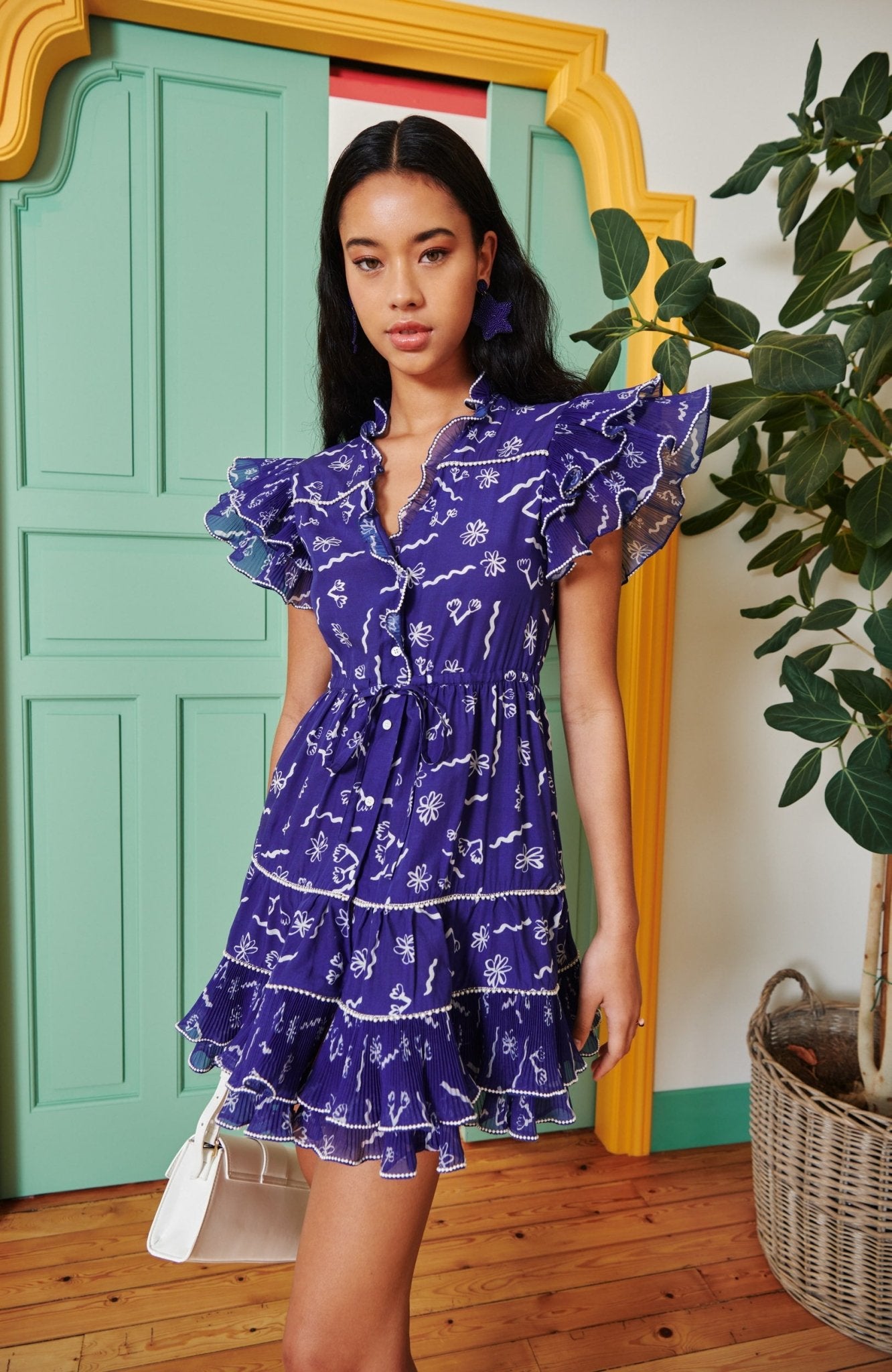 CELIA B Sabrina Blue Mini Dress – Pasha Living